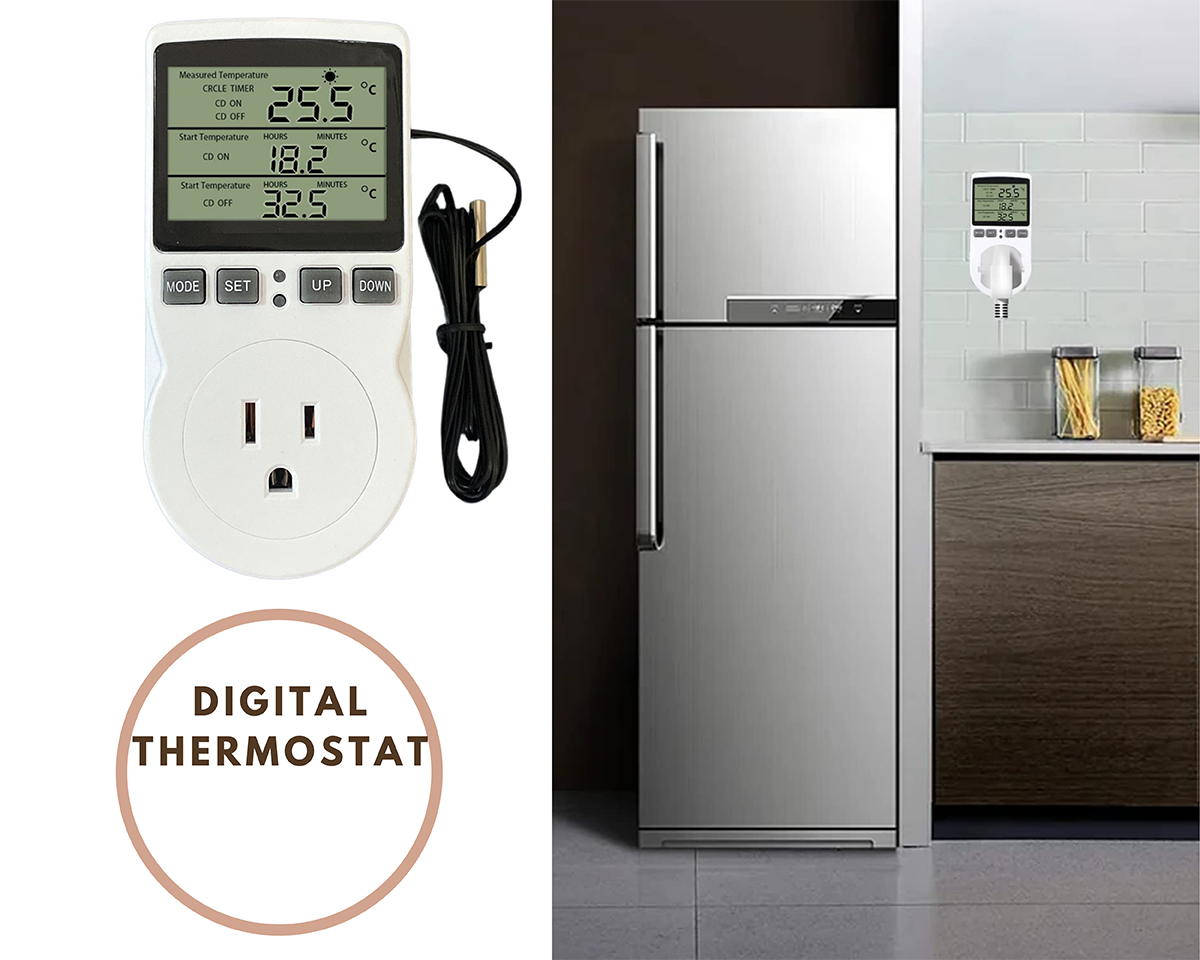 Digital Thermostat Plug Socket Temperature Controller 120V 15A Heating ...