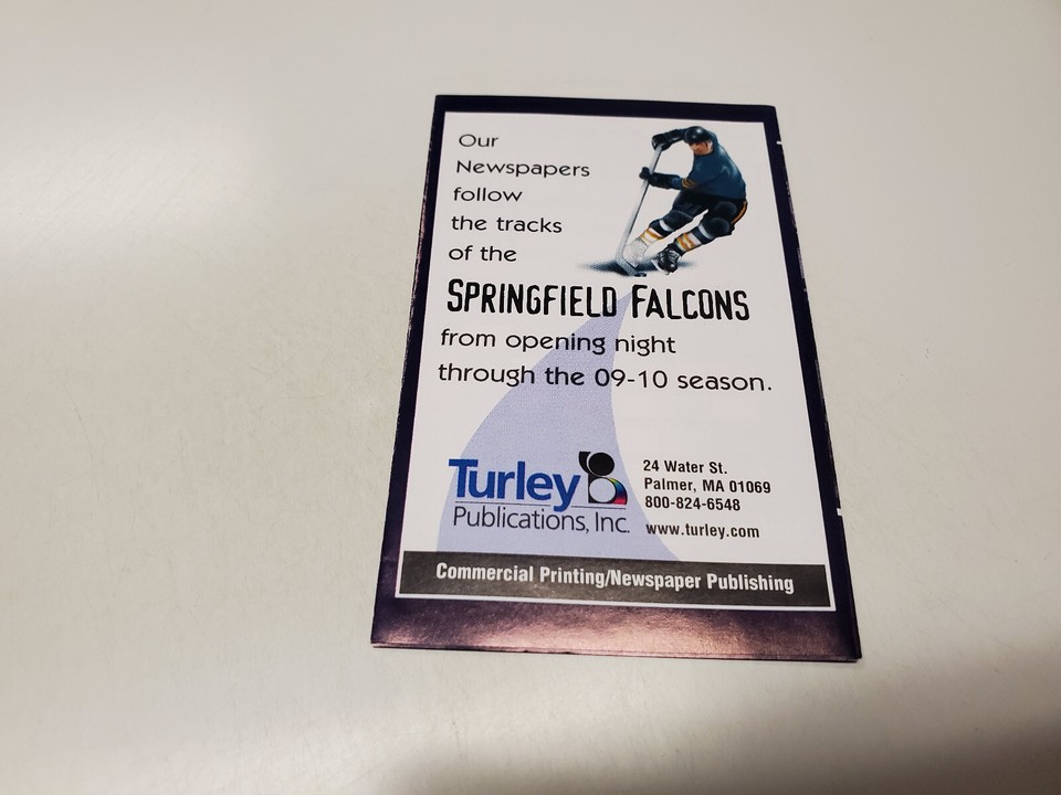 JS15 Springfield Falcons 2009/10 Minor Hockey Pocket Schedule - Turley ...