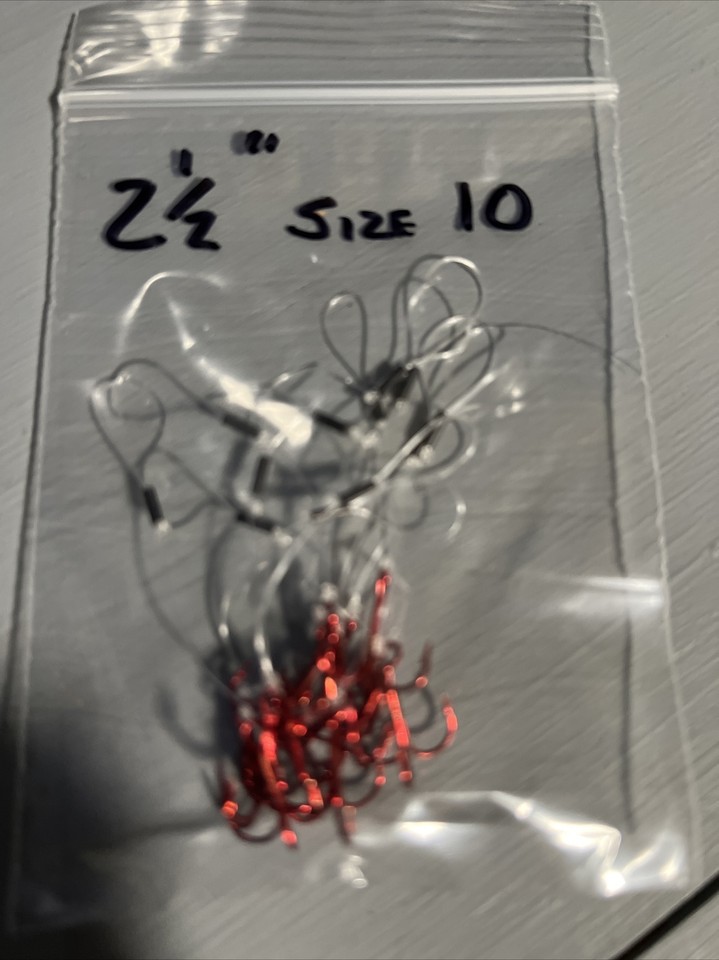 Walleye stinger Hooks Removable/reusable Size 10 Red Mustard 1Dozen | eBay