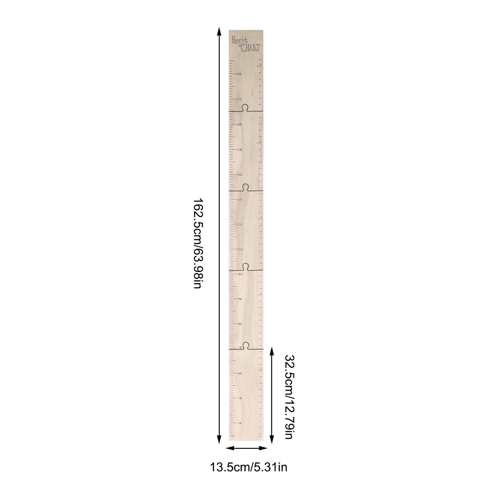 Wooden Kids Children Height Growth Chart Measure Wall Hanging Ruler ...