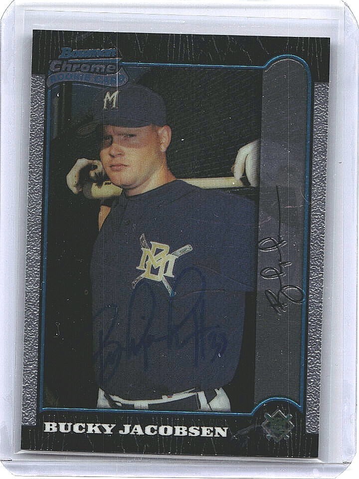 Bucky Jacobsen Signed In Person Auto 1999 Bowman #324 Brewers FAST SHIP ...