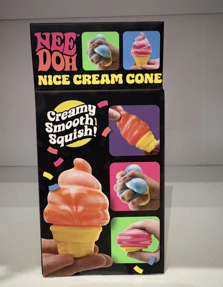 Blue NeeDoh Nice Cream Cone Ice Cream Squishy Toy 2026 Nee Doh Stress ...