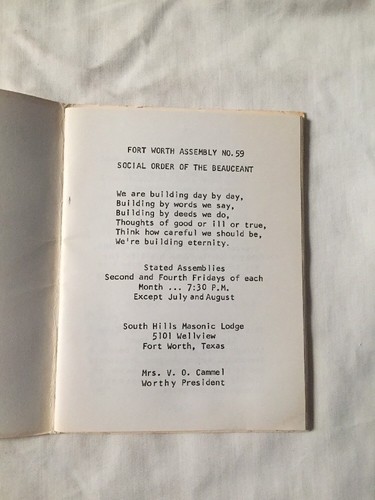 Ft Worth Assembly No. 59 Social Order of the Beauceant ~ Sth Hills ...
