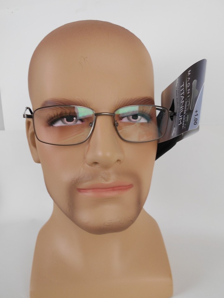 2 PAIRS Magnivision T10 GUN Titanium Men's Reading Glasses MSRP $28.00 ...