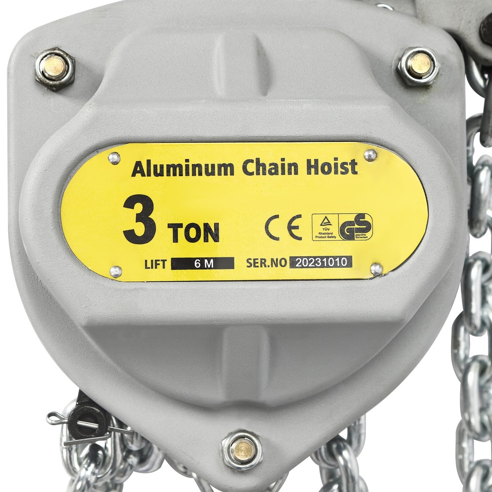 Manual Hand Chain Hoist W/ 2 Lifting Chain Rows Factory Chain Fall 3t ...