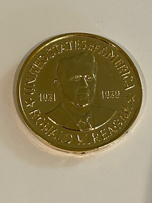 1981-1989 Ronald Reagan Gold plated/Silver Commemorative Coin | eBay