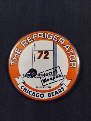 The Refrigerator #72 Chicago Bears William Perry 1985 Pinback Button | eBay