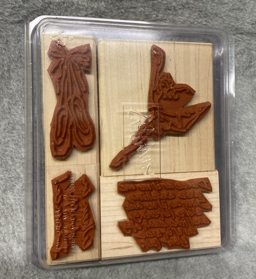 Stampin Up “Dance Sketches” Wooden Rubber Stamps Ballet Slippers Dancer ...