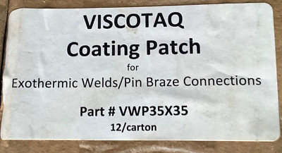 Amcorr Viscotaq Coating Patch #VWP35X35, box of 12, patches, 3 1/2” X 3 ...