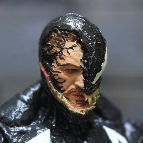 1/12 Custom Marvel Legends Symbiote Eddie Brock Half Masked Venom Head ...