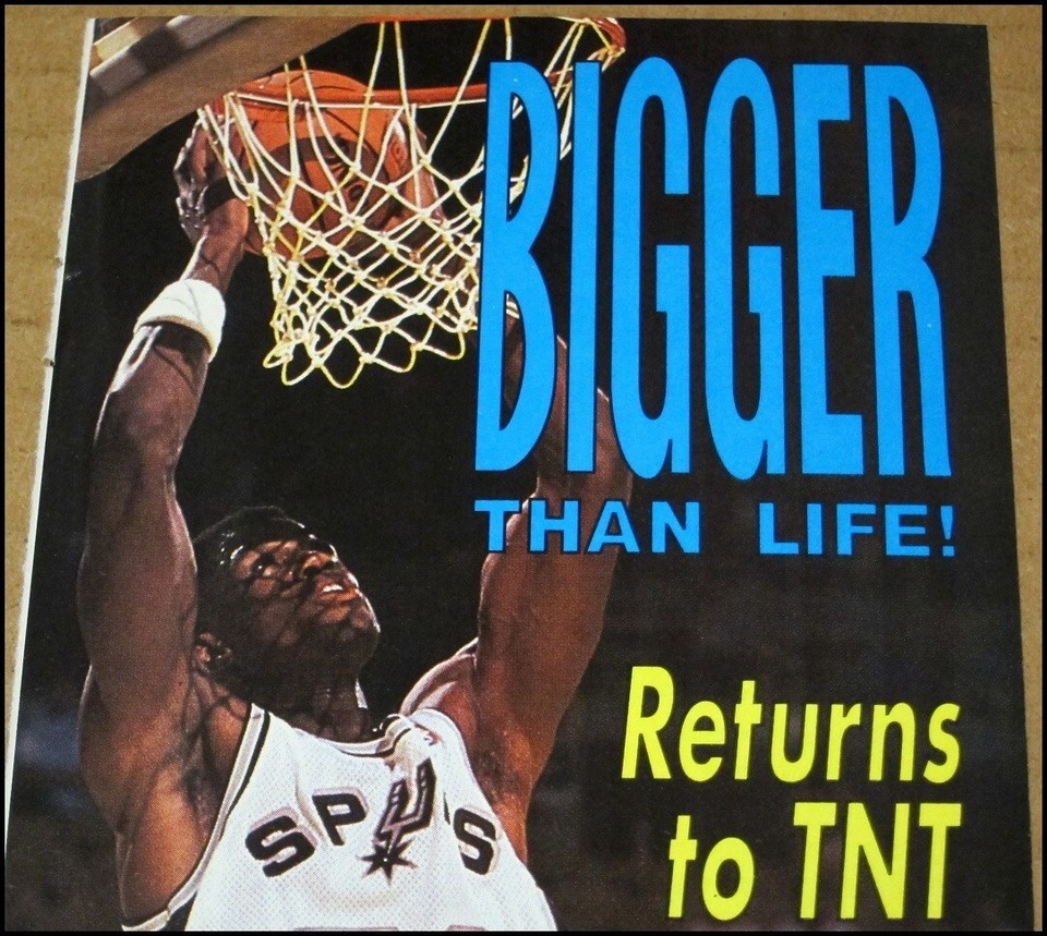 1991 David Robinson NBA on TNT Print Ad Advertisement San Antonio Spurs ...