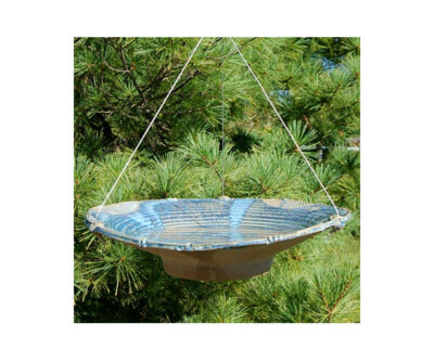 Anthony Stoneware Handcrafted Ceramic Bird Bath Large French Blue Ebay