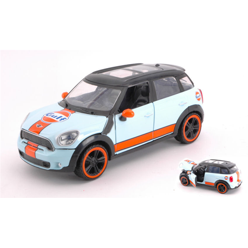 MINI COOPER S COUNTRYMAN "GULF" 2010 LIGHT BLUE ORANGE 1:24 Motormax ...