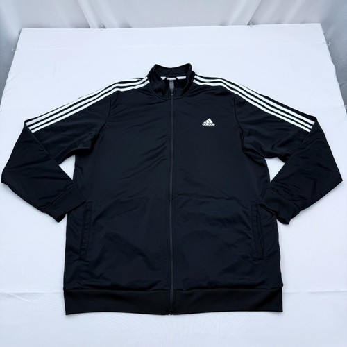 Adidas Essentials Track Jacket Mens 2XLT Warm-Up Tall Classic Black 3 ...