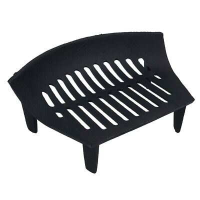 12" Fire Grate For 14" Fireplace Cast Iron Coal Log Black Front Open ...