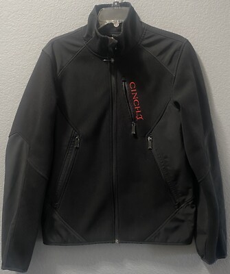 Cinch Soft Shell Black Jacket Black Full Zip Stand Up Collar Zipped ...