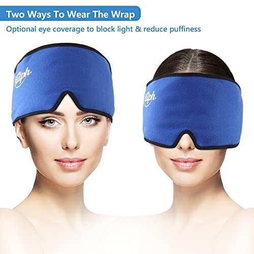 Migraine Ice Pack Headband Hot or Cold Ice Wrap for Headaches Pain ...