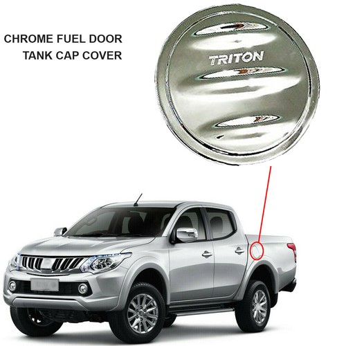 Fit Mitsubishi L200 2005-2015 CHROME FUEL DOOR TANK CAP COVER LID *UK ...