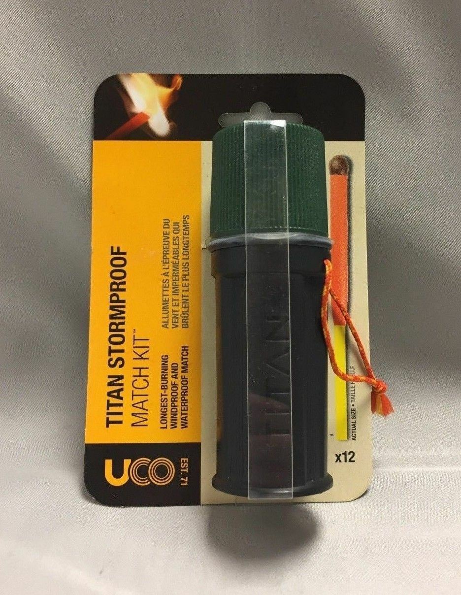 UCO Titan Stormproof Match Kit w/12 Windproof Matches/Waterproof Case 3 ...
