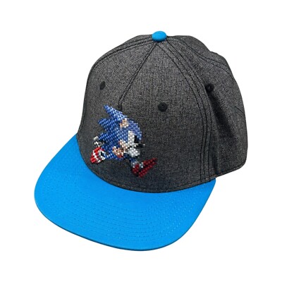 SEGA Sonic the Hedgehog Embroidered Pixelated Snapback Baseball Cap ...