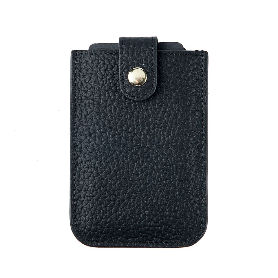 Genuine Leather Unisex Pull-out Slim Wallet Multi-cards Case Purse RFID ...