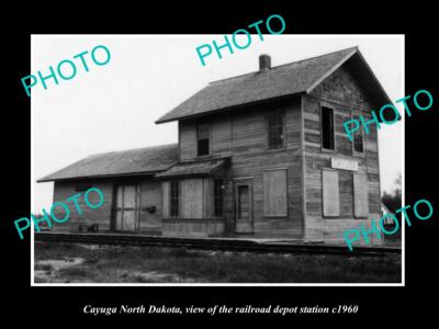 OLD 8x6 HISTORIC PHOTO OF CAYUGA NORTH DAKOTA RAILROAD DEPOT STATION ...