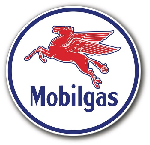 SUPER HIGH GLOSS OUTDOOR 4 INCH MOBIL MOBILE GAS PEGASUS ROUND DECAL ...