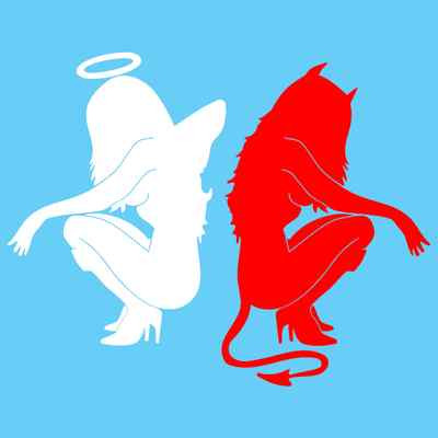 ANGEL DEVIL DECAL STICKER FOR TOOLBOX CAR TRUCK JDM MANCAVE SURF SKATE ...