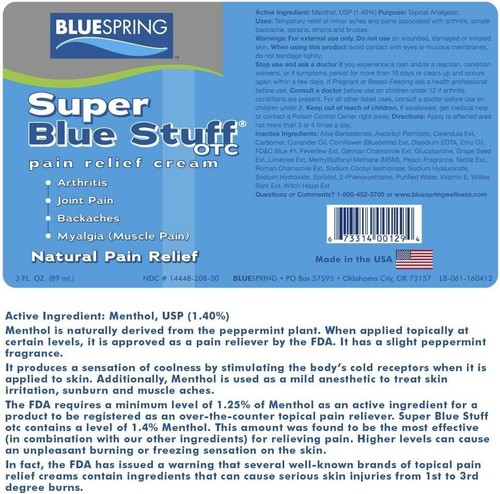 Super Blue Stuff Natural Pain Relief roll on with Emu Oil by BlueSpring ...
