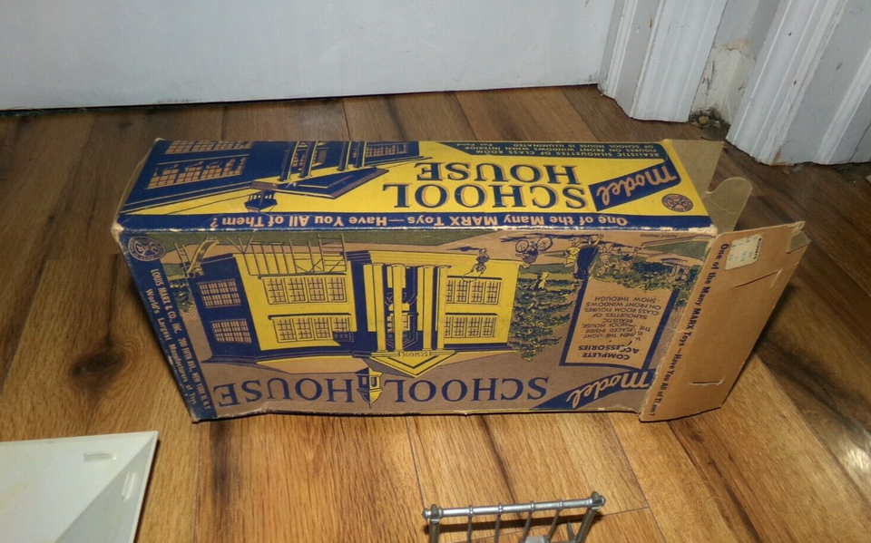 Vintage 1950s Louis Marx Marxville Plastic School House Model Toy ...