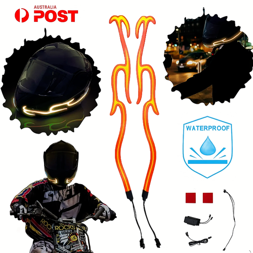 Motorcycle Helmet LED Light Strip Safety Warn Signal Night Riding Lamp ...