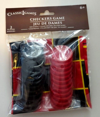 Checkers Easy Foldable Board Game, 1.7 inch Jumbo Checker Pieces ...