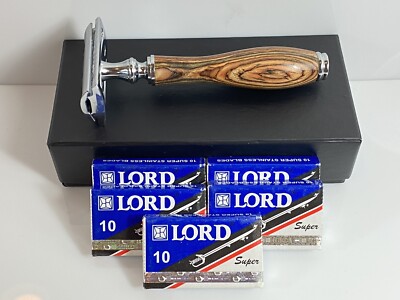 50X FREE BLADES + SAFETY RAZOR,German Stainless Double Edge Razor ...