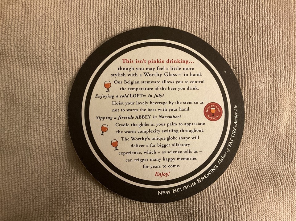 New Belgium Brewing Get Worthy Beer Coaster, Fort Collins, CO | eBay