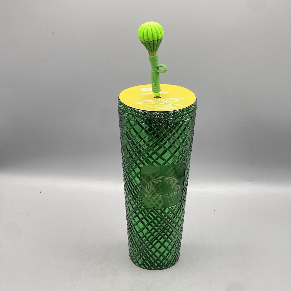 Starbucks Wicked Tumbler 24oz Emerald City Balloon Straw Topper Green ...