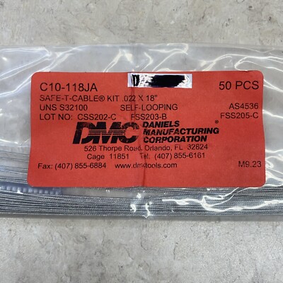 DMC Tools C10-118JA Safe-T-Cable .022 X 18" 321 S/S Cables & Ferrules ...