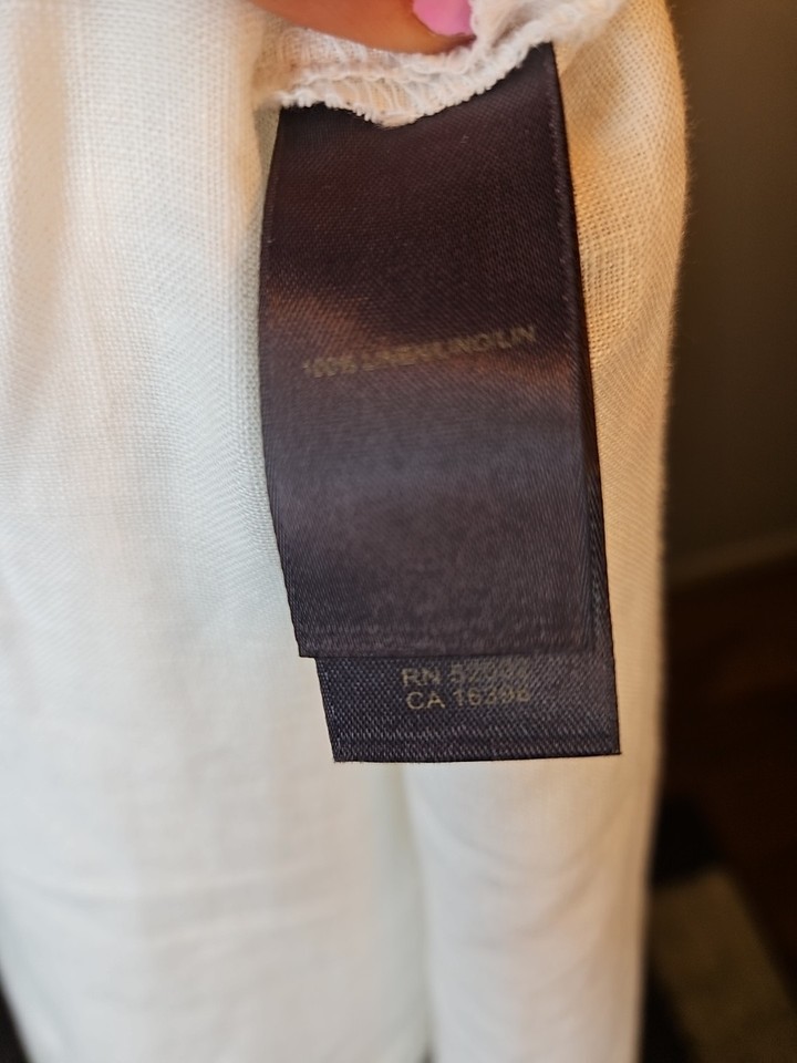 Liz Claiborne Linen Button Up Shirt Womans Size L Cream Long Sleeves | eBay