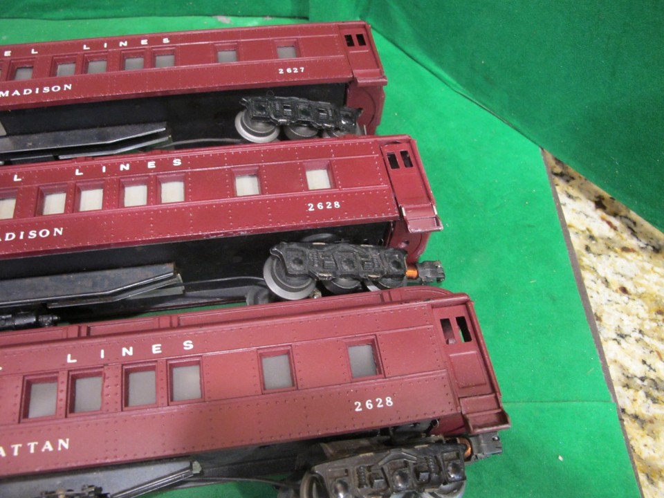 LIONEL TRAINS POST-WAR 2627 / 2628 / 2628 MADISON CAR SET- RESTORED | eBay