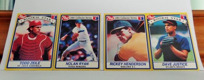 1991(4)Post Collector Series-Nolan Ryan,Rickey Henderson,Dave Justice ...