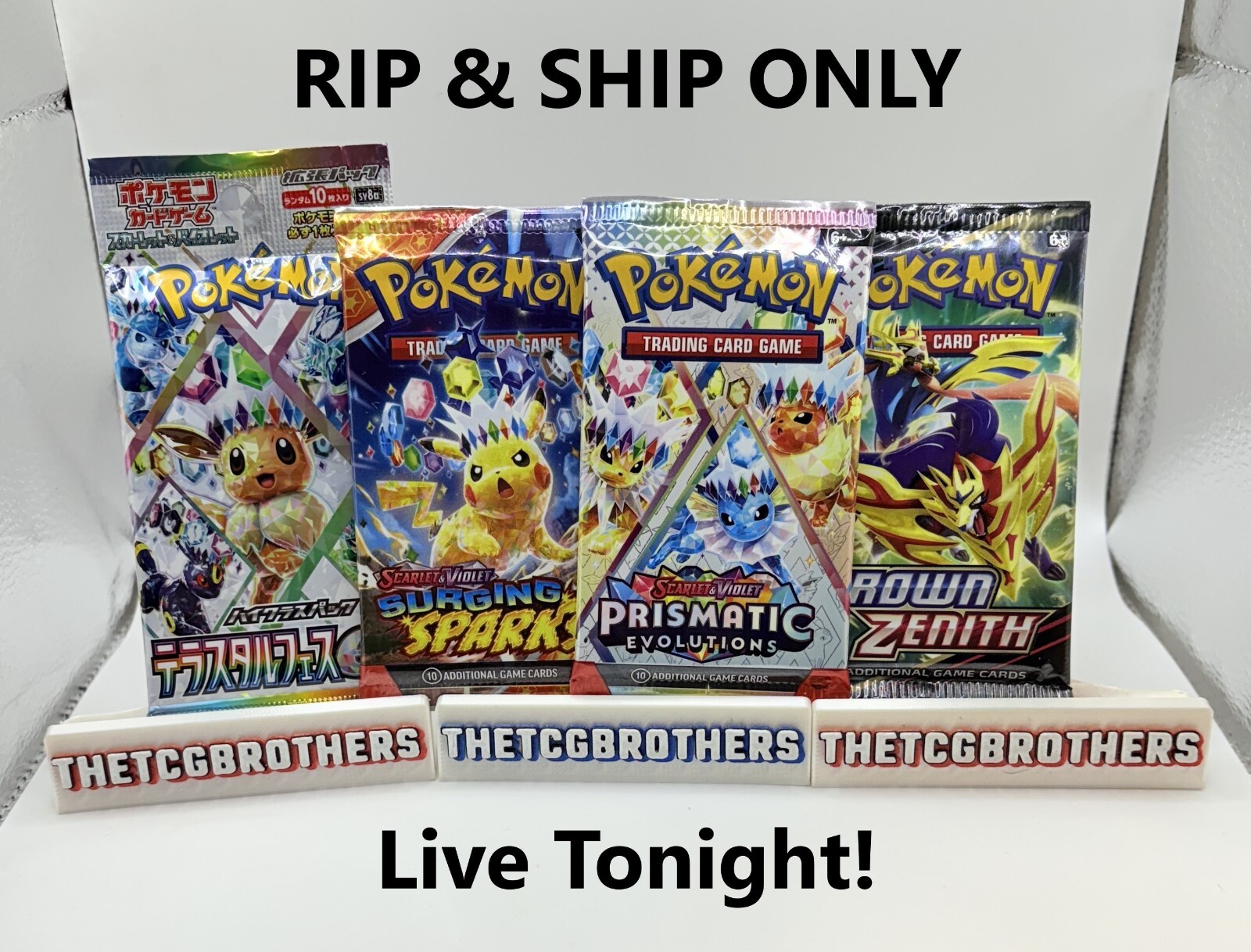 RIP & SHIP Prismatic Evolutions Surging Sparks Sealed Booster Packs ...