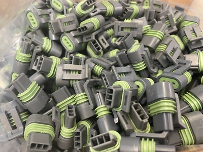 25-PCS 12162272 / 12162280 Delphi Metri-Pack 150.2 Gray 3 Way Sealed ...