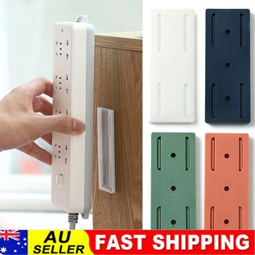 Socket Holder Plug Fixer Wall-Mounted Power Strip Holders Sticker Punch ...
