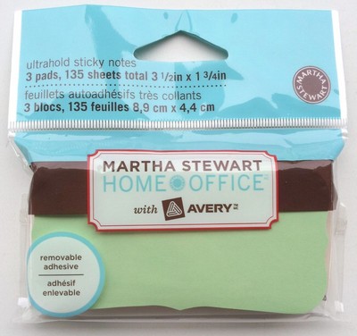 Martha Stewart Home Office Avery Sticky Notes Flourish Pink Yellow ...