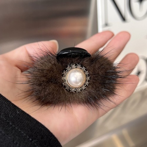 Women's Cute Real Mink Fur Hair Clip Hairpin Bobby Pin Hair Claw ...