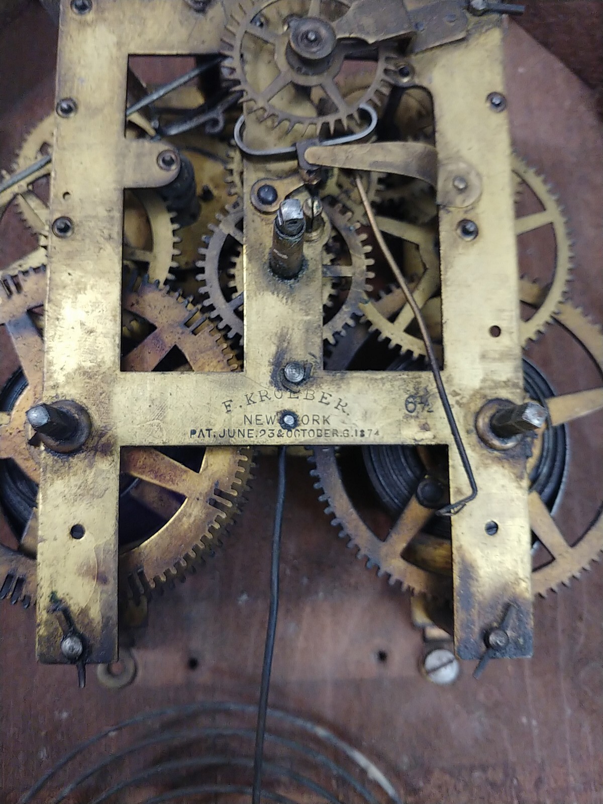 ANTIQUE N. MULLER IRON FRONT CLOCK NO. 49 KROEBER MOVEMENT | eBay