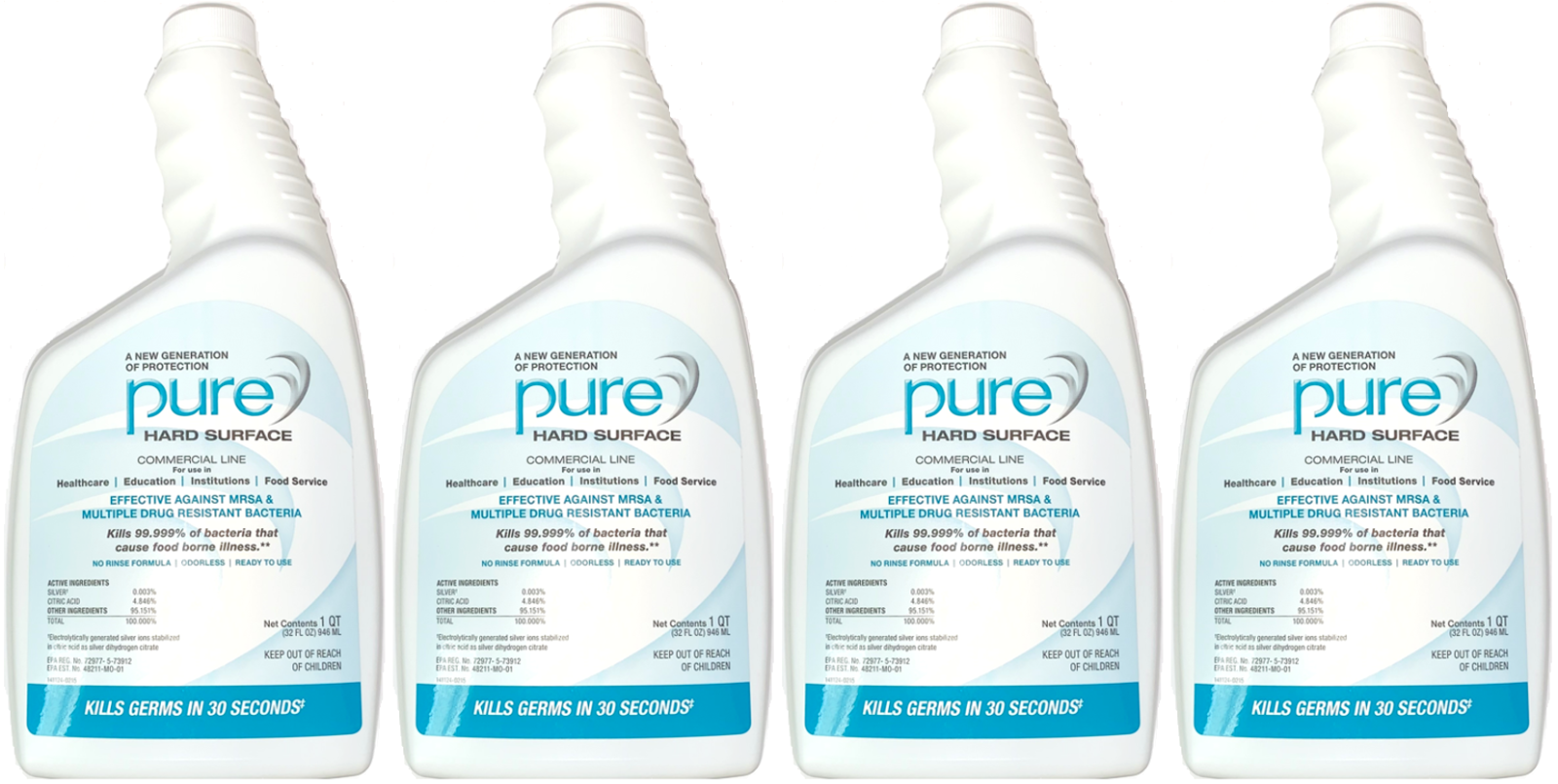 Pure Hard Surface Commercial Line Disinfectant Against Bacteria 32oz ...