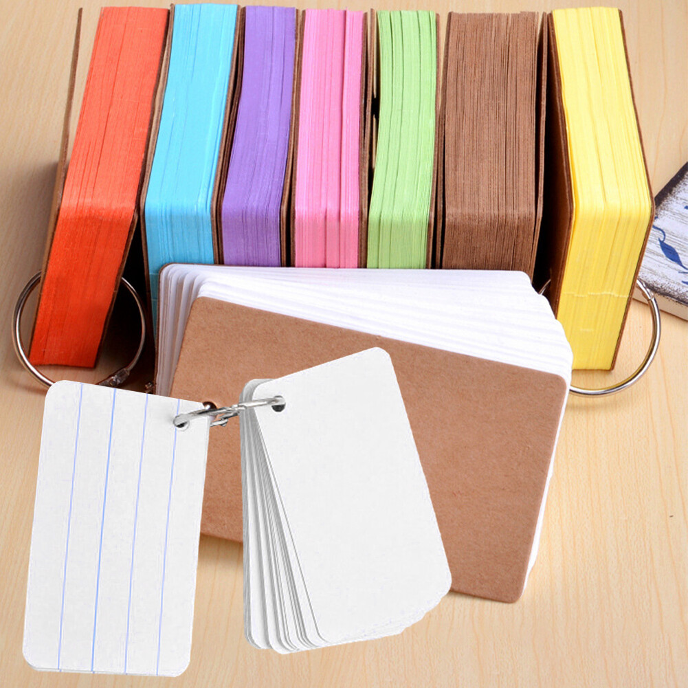 Blank School Metal Binder Rings Mini Flash Cards Office Home Study ...