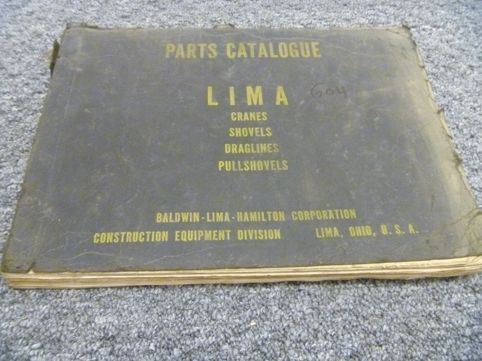 BLH Lima Model 604 Crawler Crane Parts Catalog Manual xz | eBay