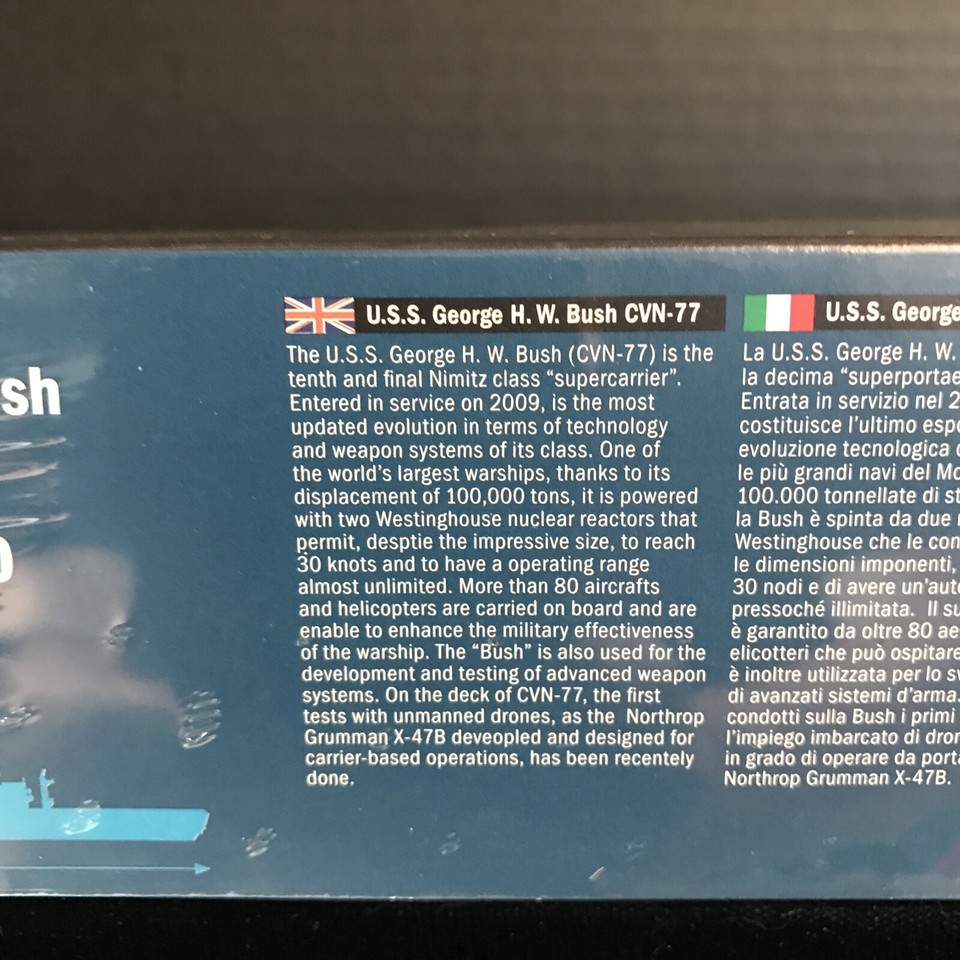 ITALERI 5534 U.S.S. GEORGE H. W. BUSH CVN-77 MODEL KIT-NIB-1:720 SCALE ...