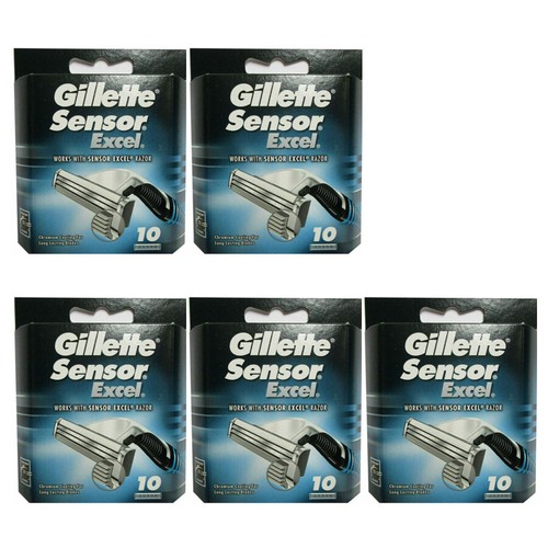 50 x Gillette Sensor Excel Refill Razor Blade Cartridges | eBay